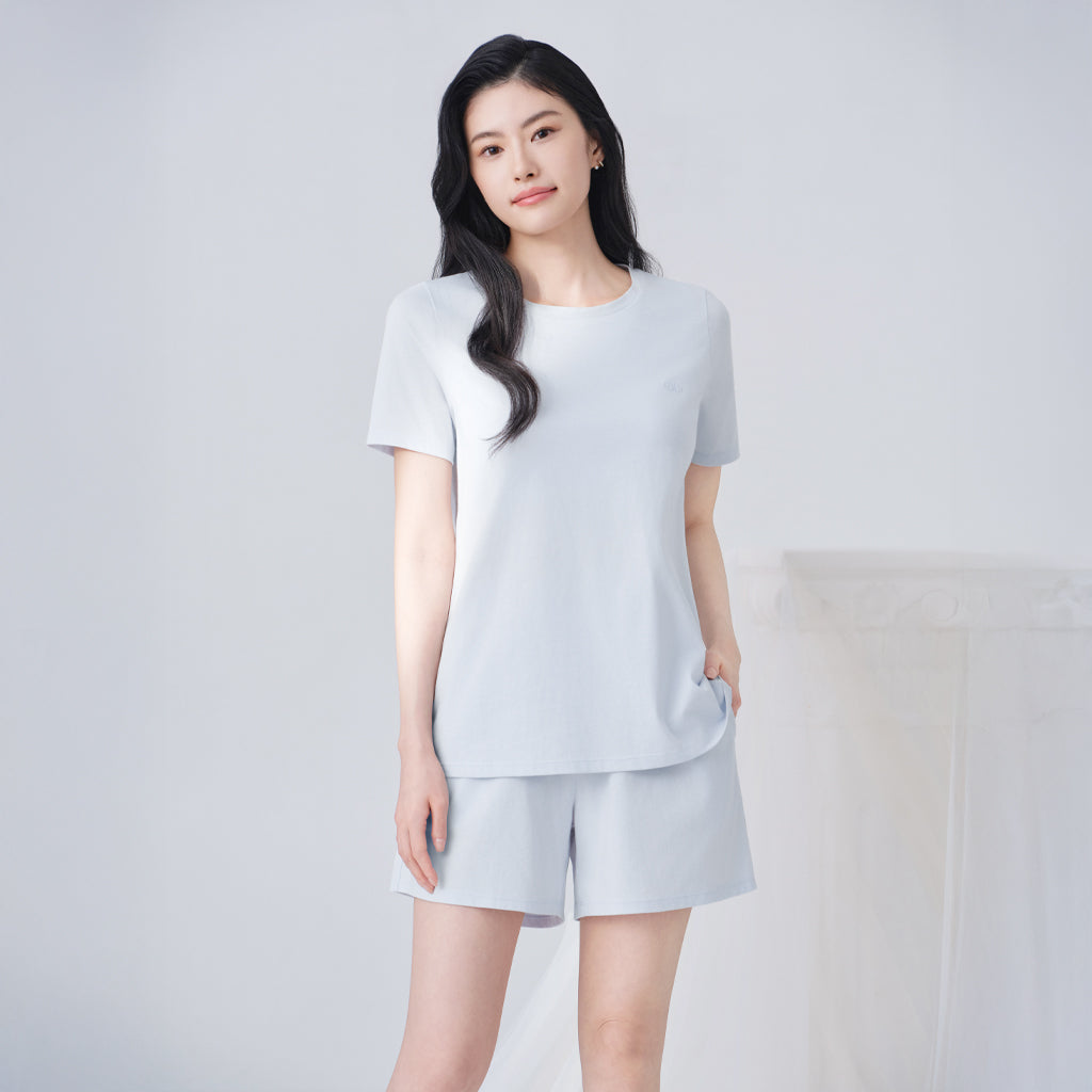 【柔美之光】純棉附胸墊睡衣套裝 - 短袖上衣及短褲 – Embry Form