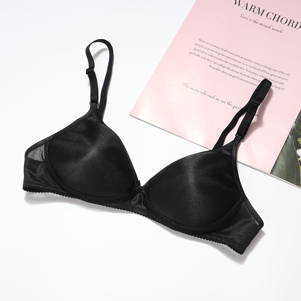 【經典舒適】純棉杯光面無鋼圈薄墊胸圍 – Embry Form