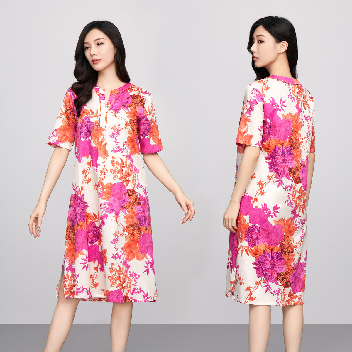 【休閒時光】純棉印花中袖睡裙 – Embry Form