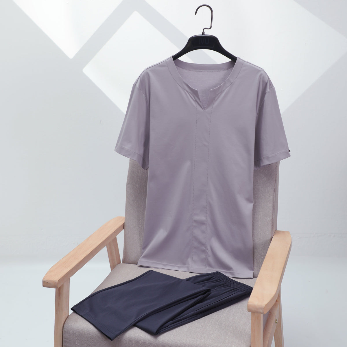 【沁心家居】男裝絲光棉睡衣套裝 - 短袖上衣及長褲 – Embry Form