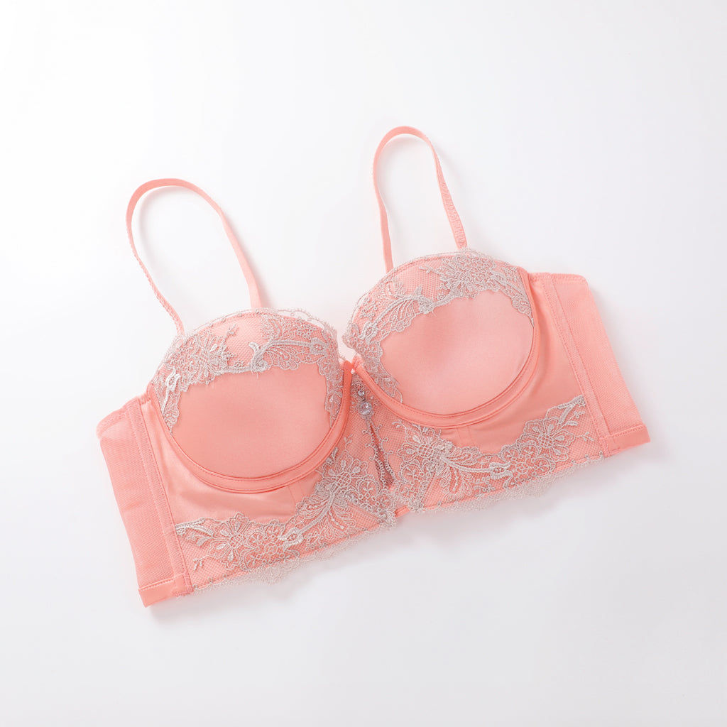 【優雅經典】真絲刺繡飾邊半杯立體鋼圈長款胸圍 – Embry Form